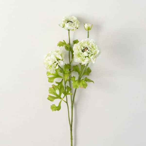 SULLIVANS 29 in. Artificial White Ranunculus Spray DL4236 WH - The Home ...