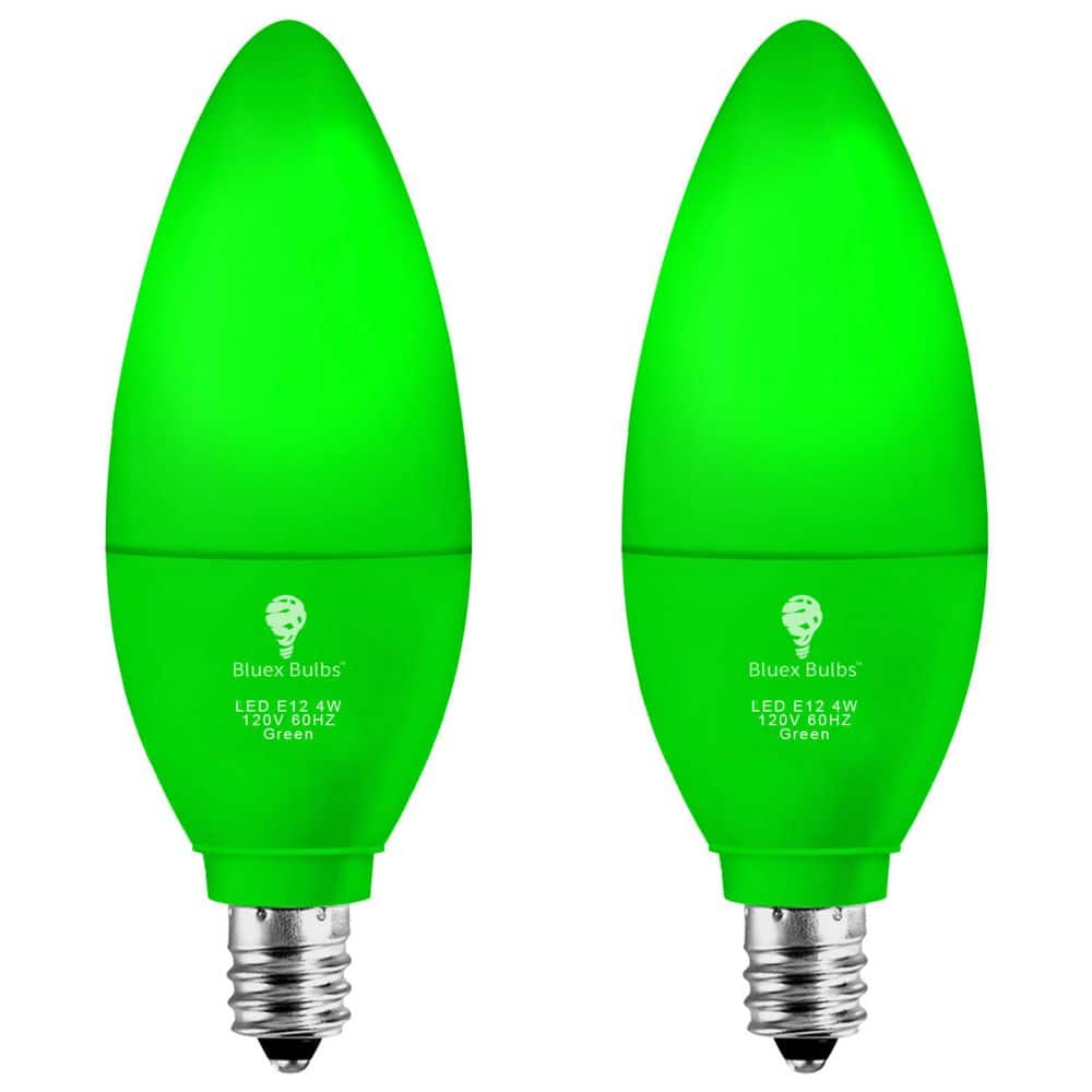 BLUEX BULBS 40-Watt Equivalent B11 Decorative LED Light Bulb in Green ...