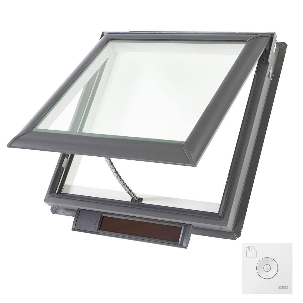 VELUX 30-1/16 x 30 in. Solar Powered Fresh Air Venting Deck-Mount ...