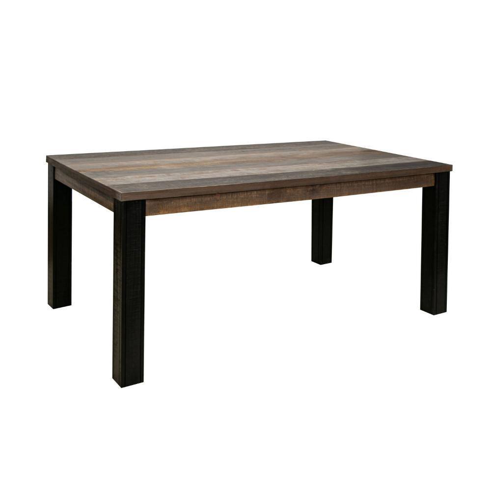 Benjara 65 in. Gray and Brown Wood 4 Legs Dining Table Seating 8 ...