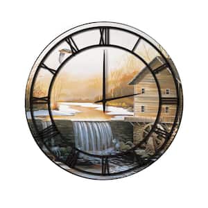 "Opening Day Lab" Full Coverage Art and Black Numbers Imaged Wall Clock ...