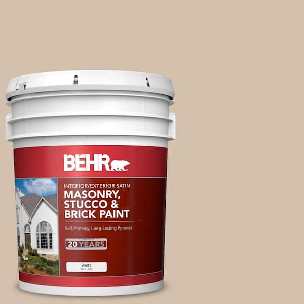 BEHR 5 gal. #PPF-32 Light Rattan Satin Interior/Exterior Masonry ...