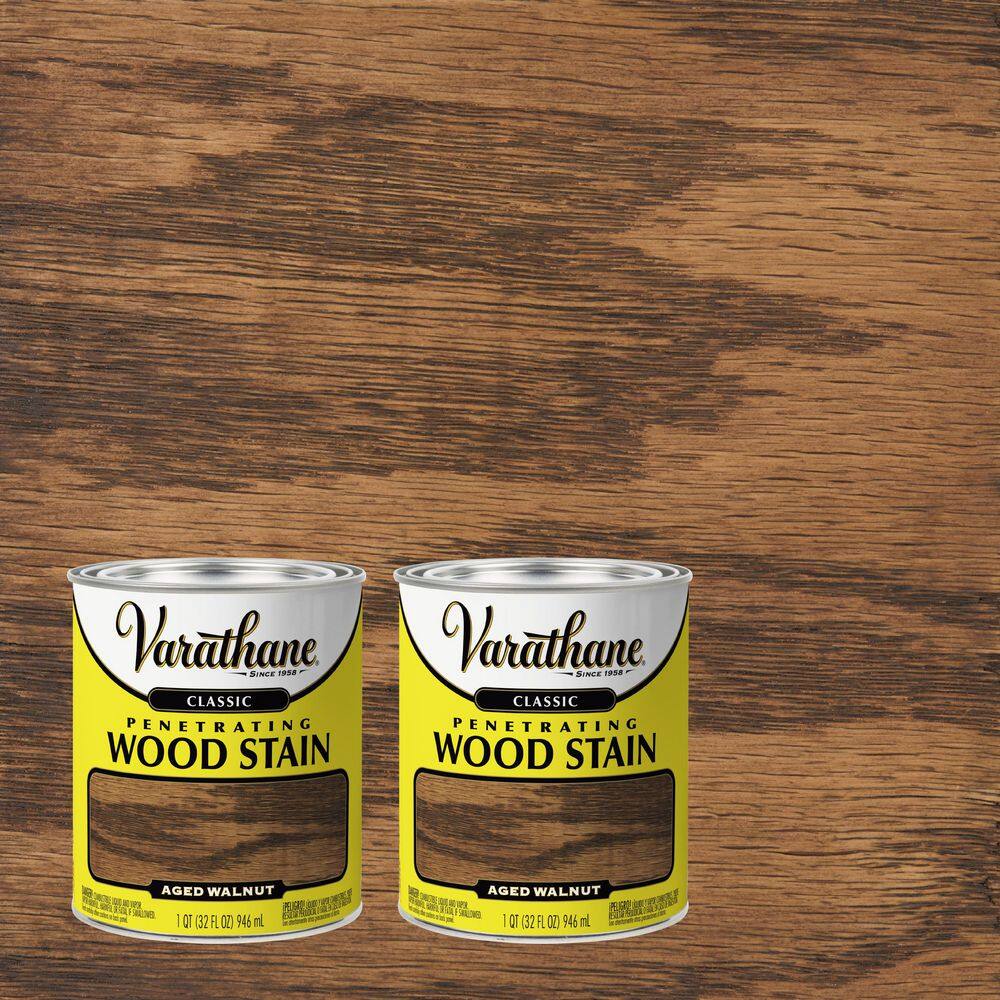 Varathane 1 qt. Aged Walnut Classic Interior Wood Stain (2-Pack) 369860 ...