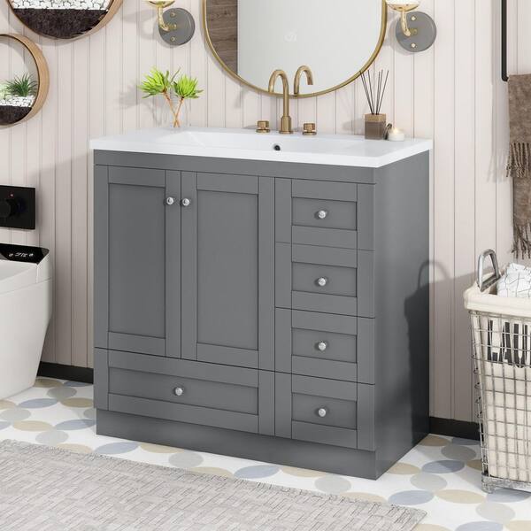 35. 8 in. W x 17. 9 in. D x 34. 5 in. H in Single Sink Freestanding ...