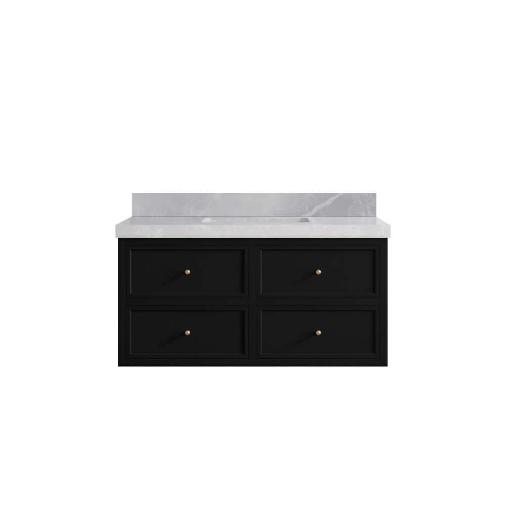 Willow Collections Roswell 42 in. Single Sink Freestanding Black Bath ...