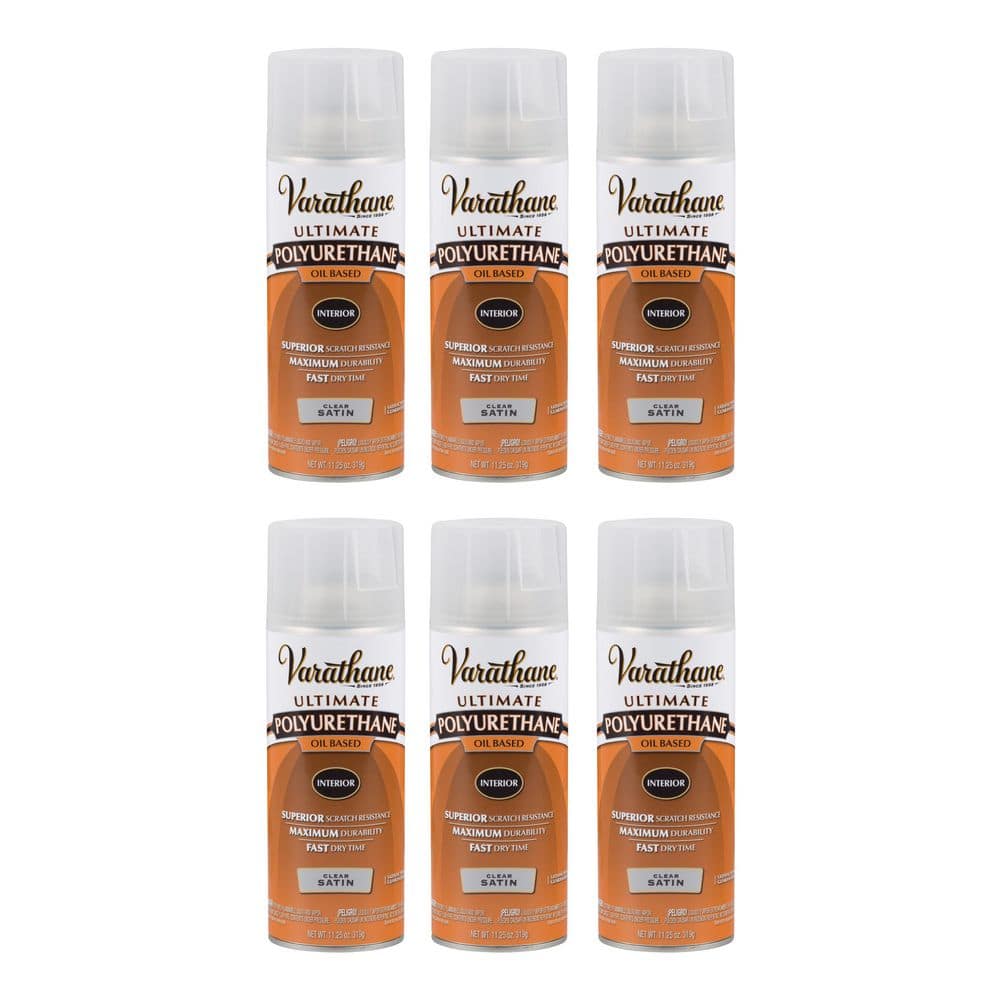 Varathane 11.25 oz. Clear Satin Oil-Based Interior Polyurethane Spray ...