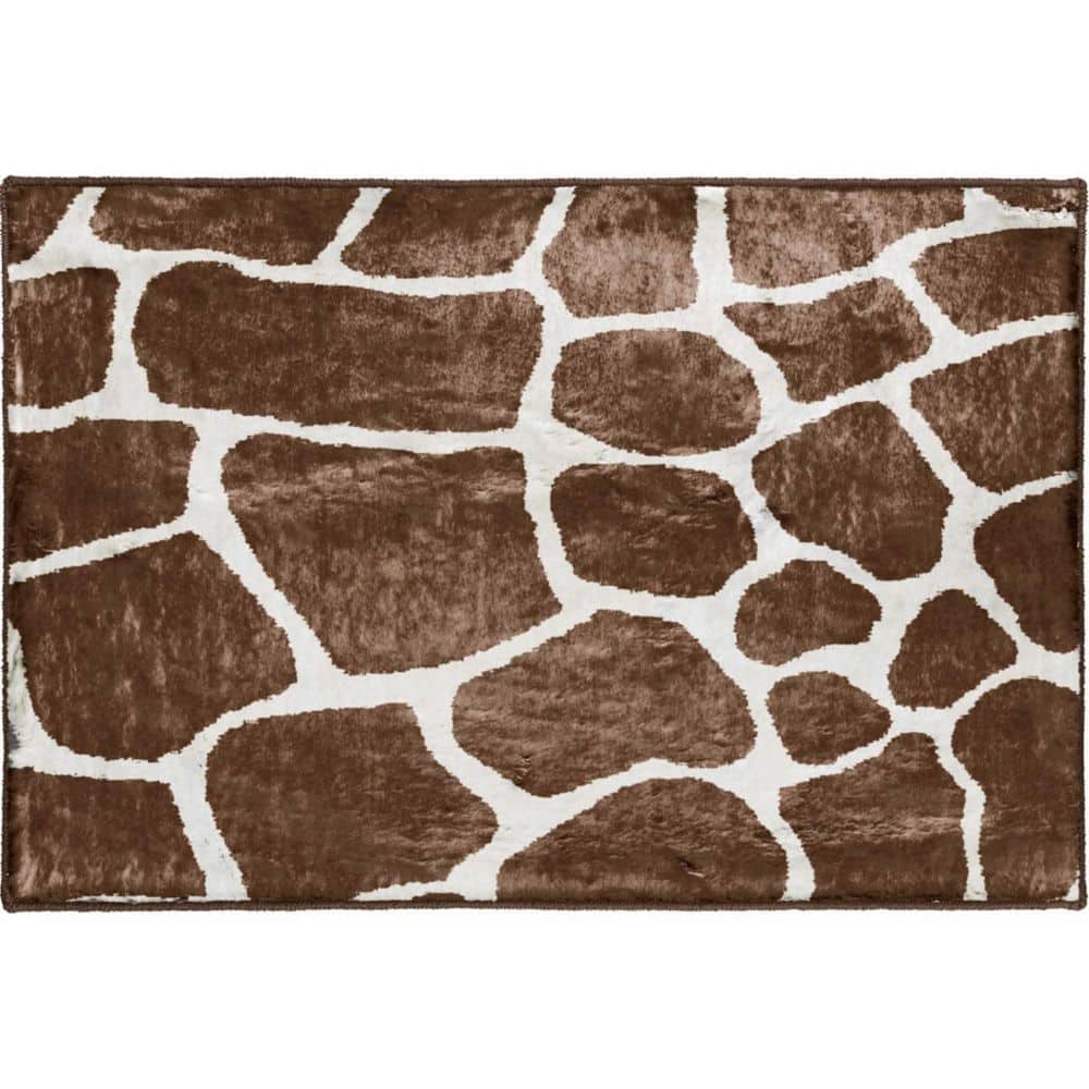 HomeRoots 2 X 3 Brown, Ivory Animal Print Runner Rug 2000491703 - The ...
