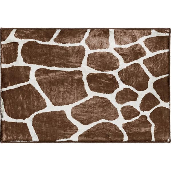 HomeRoots 2 X 3 Brown, Ivory Animal Print Runner Rug 2000491703 - The ...