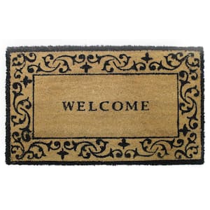 Welcome Natural 18 in. W x 30 in. L Coir Non-Slip Indoor Outdoor Door ...