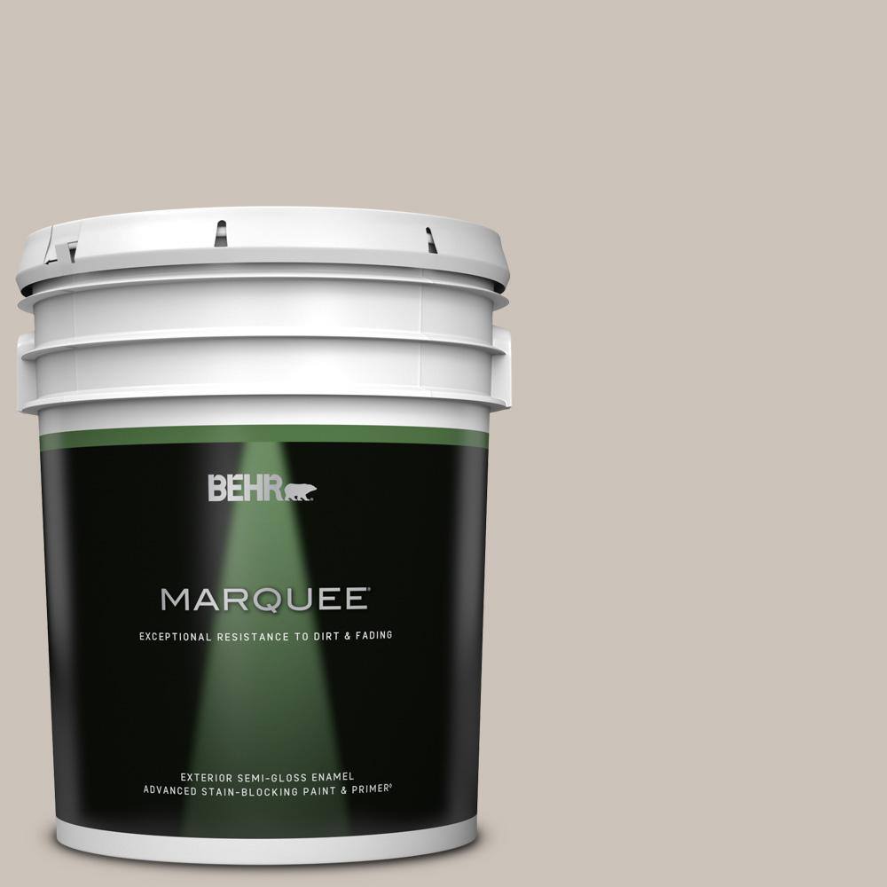 BEHR MARQUEE 5 gal. #N200-2 Doeskin Gray Semi-Gloss Enamel Exterior ...