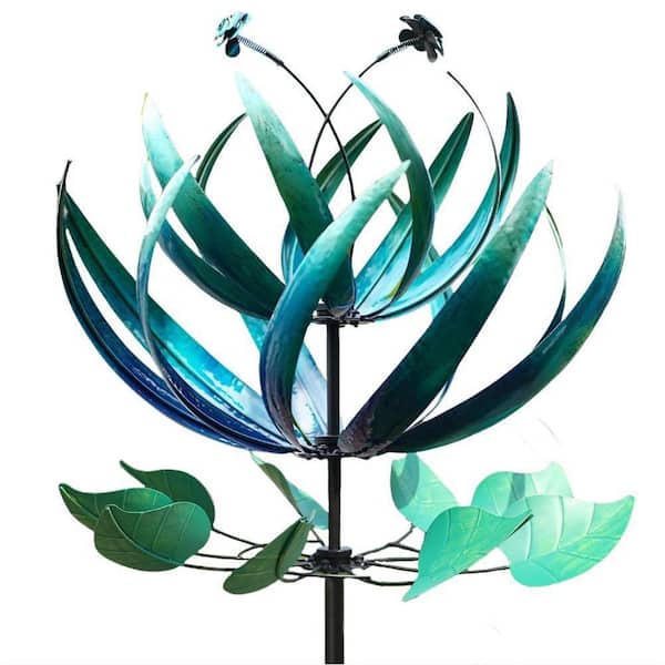 Blue Lotus Wind Spinner for Yard YNLIN128 - The Home Depot