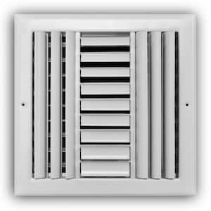 Everbilt 12 in. x 12 in. 4-Way Steel Wall/Ceiling Register in White ...