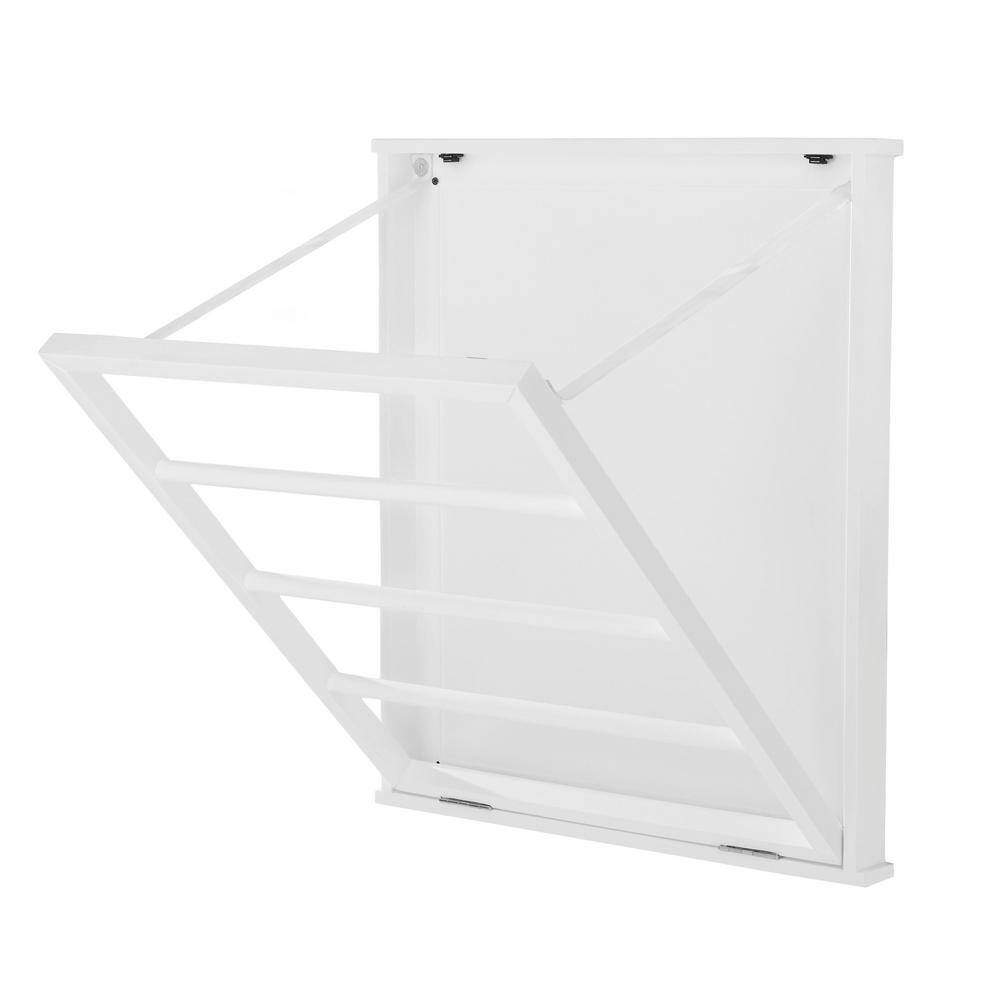 StyleWell 27 in. H x 24 in. W x 2 in. D White Wood Collapsible Laundry ...