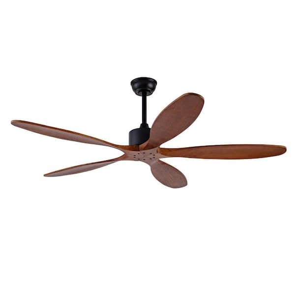 bessten 60 in. Modern Standard Ceiling Fan with 5 Solid Wood Blades ...