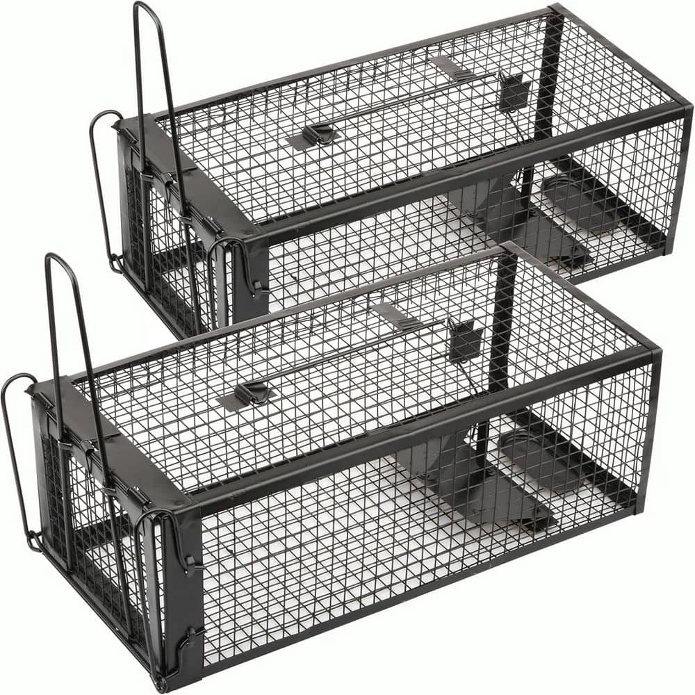 Cubilan 2-Pack Cage Rat Traps Humane Live Mouse Vole Chipmunk Trap Cage ...