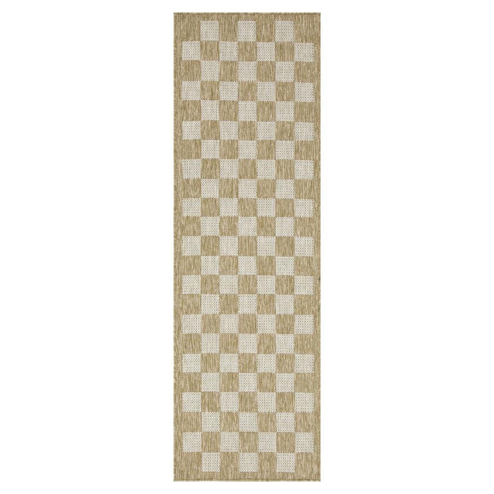 PLAYA RUG Daisy Jute and Ivory 2 ft. x 8 ft. Indoor/Outdoor Area Rug ...