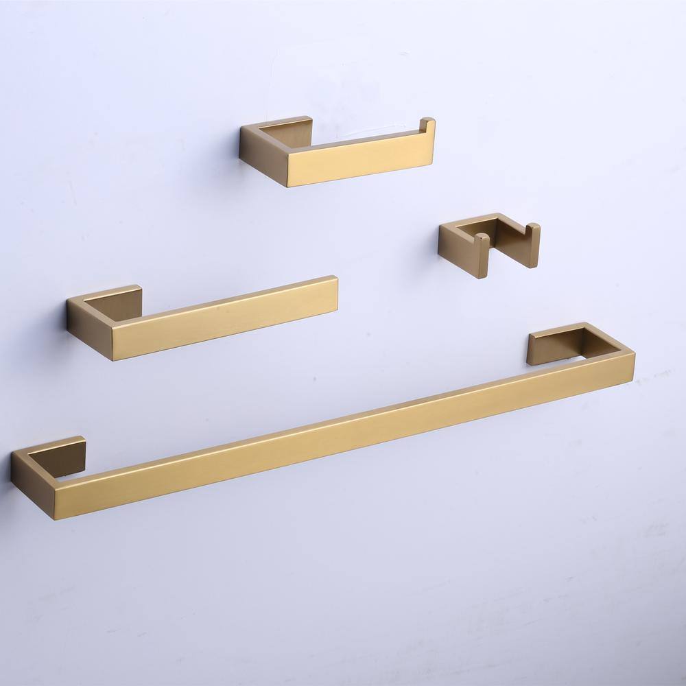 ALEASHA 4-Piece Bath Hardware Set Mounting Hardware included in Gold AL ...
