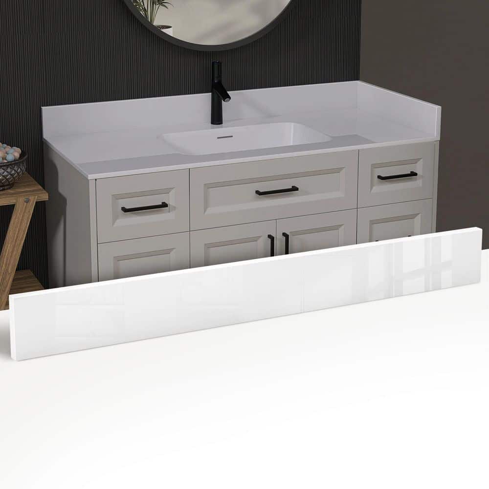 Zeafive 42 in. W x 4 in. H Solid Surface Resin Vanity Backsplash for ...