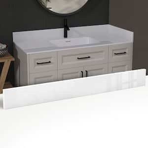 Zeafive 24 in. W x 4 in. H Solid Surface Resin Vanity Backsplash for ...