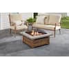 Hampton Bay Stoneham 34.00in. W Brown and Gray Steel Wood Outdoor Fire ...