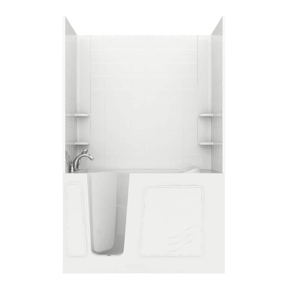 Universal Tubs Rampart 5 ft. Walk-in Whirlpool and Air Bathtub with 6 ...