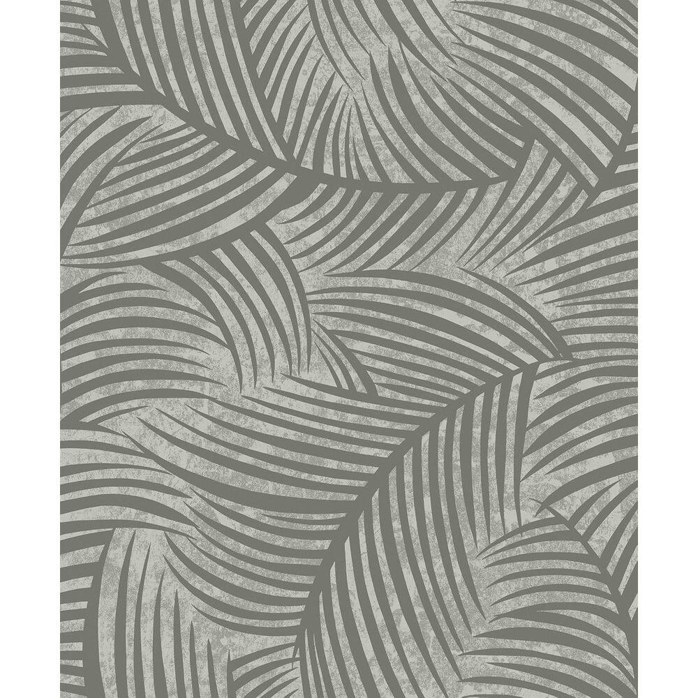 Seabrook Designs 57.5 sq. ft. Cement Zephyra Palms Unpasted Non-Woven ...