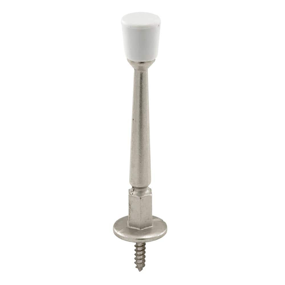 Prime-Line Rigid Door Stop 3 in. Diecast Satin Nickel Rubber Tip ...
