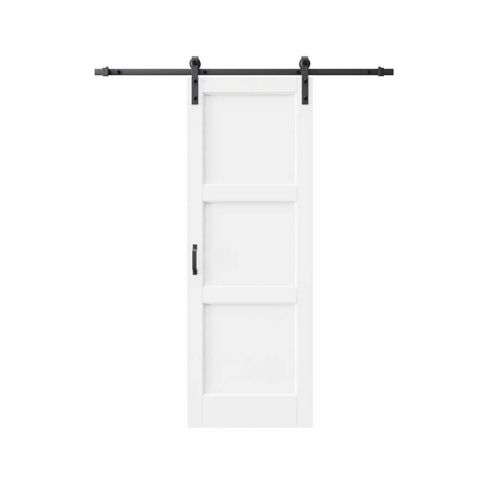 ARK DESIGN 36 in. x 96 in. White Primed Paneled 3 Lite MDF Assembly ...