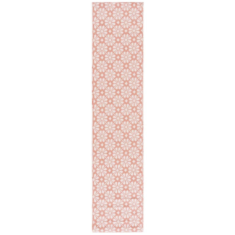 SAFAVIEH Martha Stewart 2 ft. x 9 ft. Terracotta Monochrome Floral ...