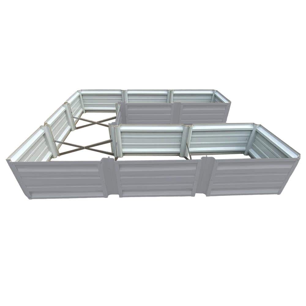 ALL METAL WORKS 108 inch by 108 inch U Shaped Slate Gray Metal Planter ...