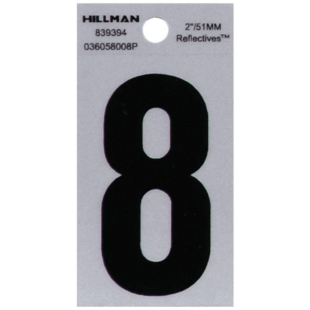 Everbilt 2 in. Vinyl Reflective Number 8 839394 - The Home Depot