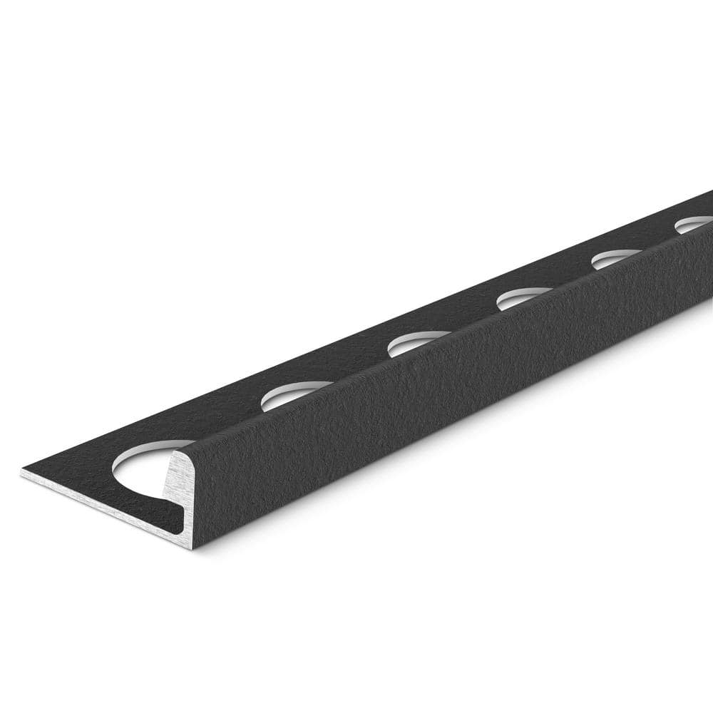 TrimMaster Textured Black 3/8 in. x 98-1/2 in. Aluminum L-Shaped Tile ...