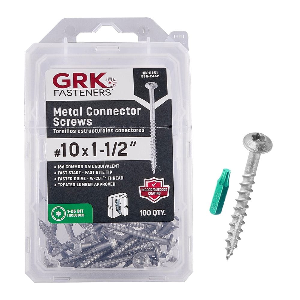 GRK Fasteners #10 x 1-1/2 in. Silver Metal Connector Torx Drive Washer ...