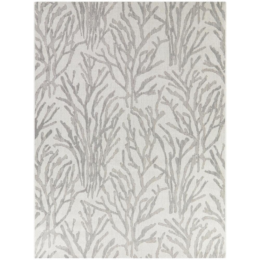 BALTA Lilburn Grey 8 ft. x 10 ft. Botantical Indoor/Outdoor Area Rug ...