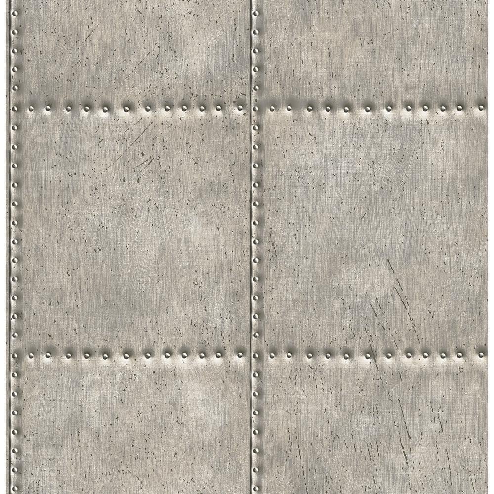 A-Street Prints Hale Pewter Sheet Metal Pewter Wallpaper Sample 2922 ...