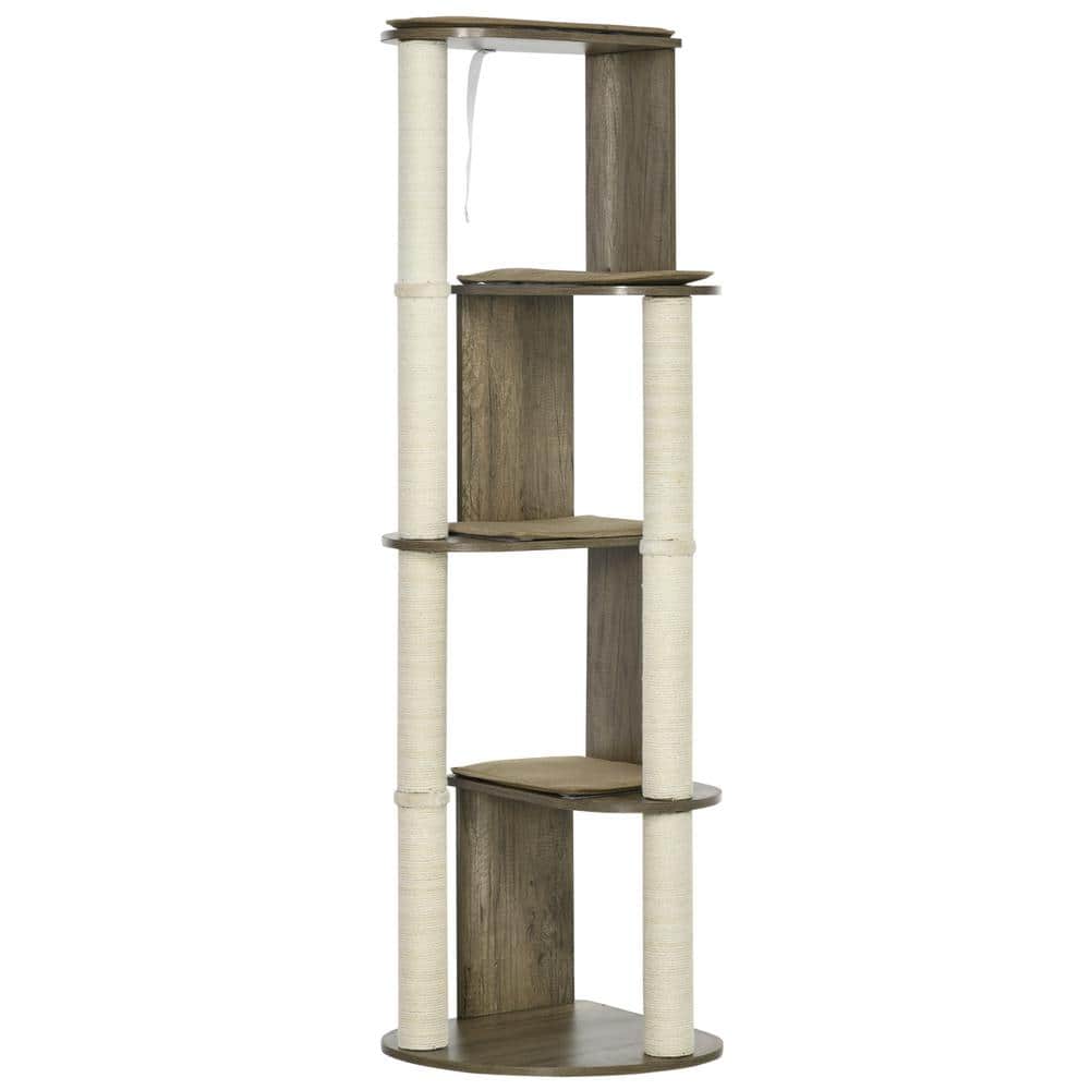 PawHut Multi-Lever Cat Tree, Activity Center Cat Tower with Jute ...