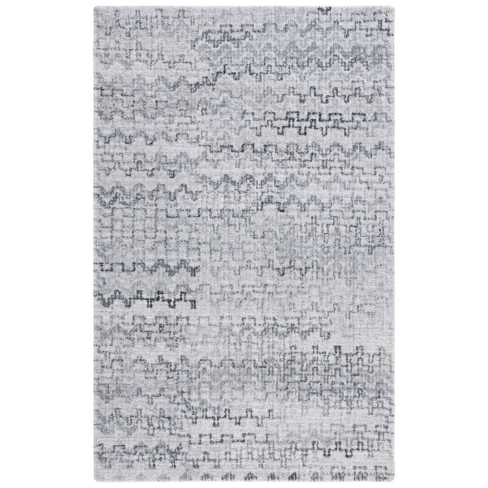 SAFAVIEH Marquee 5 ft. x 8 ft. Gray/Ivory Geometric Chevron Area Rug ...