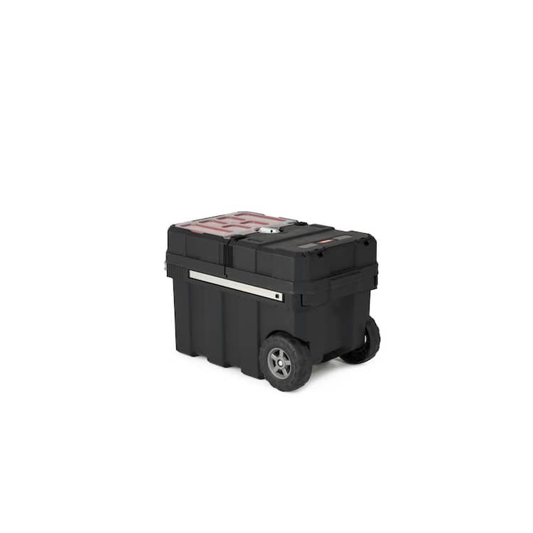 Keter Masterloader 24.25 in. 1-Drawer Sliding Utility Cart in Black ...