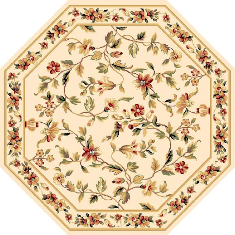 MILLERTON HOME Cole Ivory 8 ft. x 8 ft. Octagon Area Rug MIL733177X77OT ...