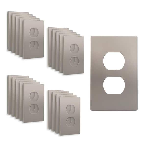ENERLITES 1-Gang Gold Duplex Outlet Plastic Screwless Wall Plate (20 ...