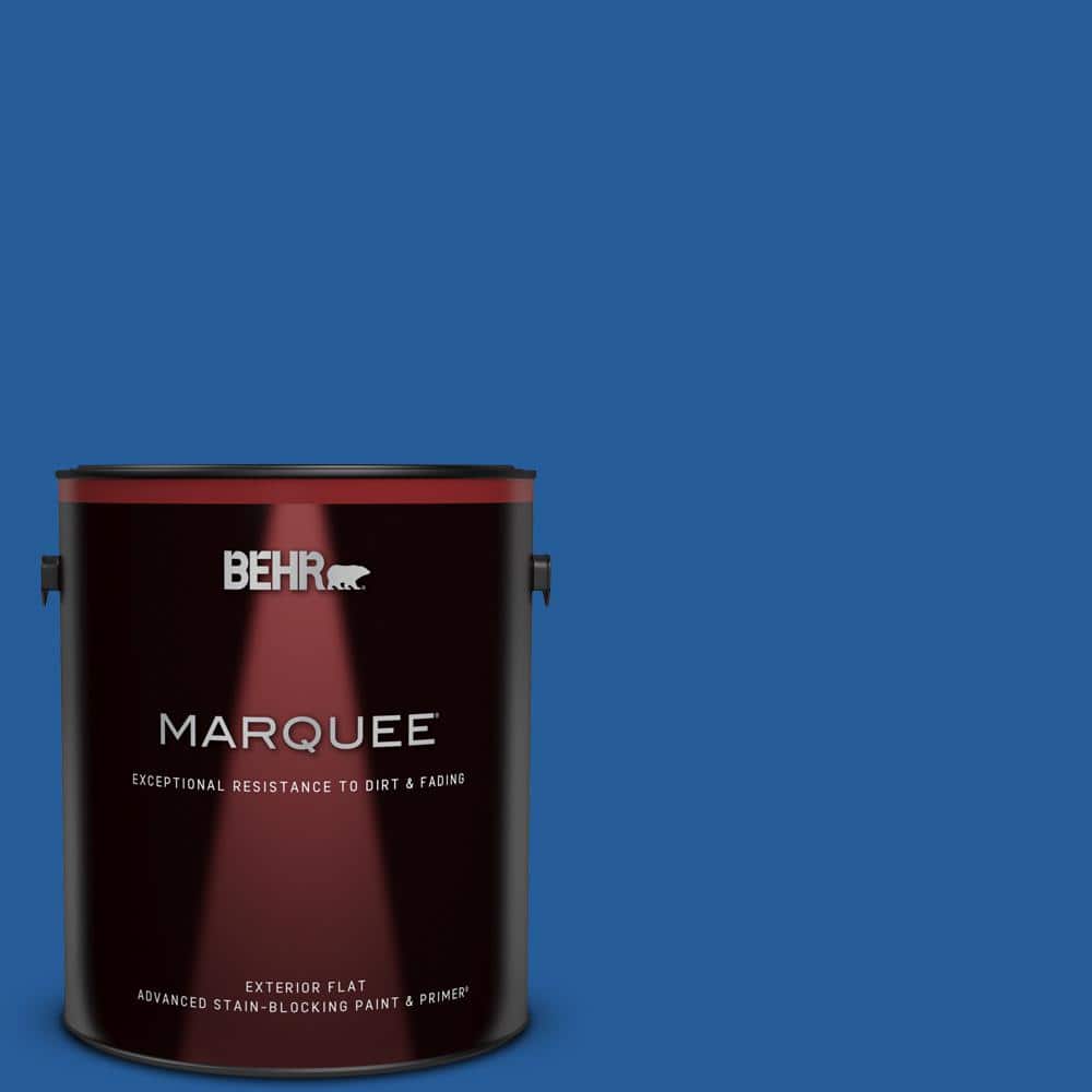 BEHR MARQUEE 1 gal. #P510-7 Beacon Blue Flat Exterior Paint & Primer ...