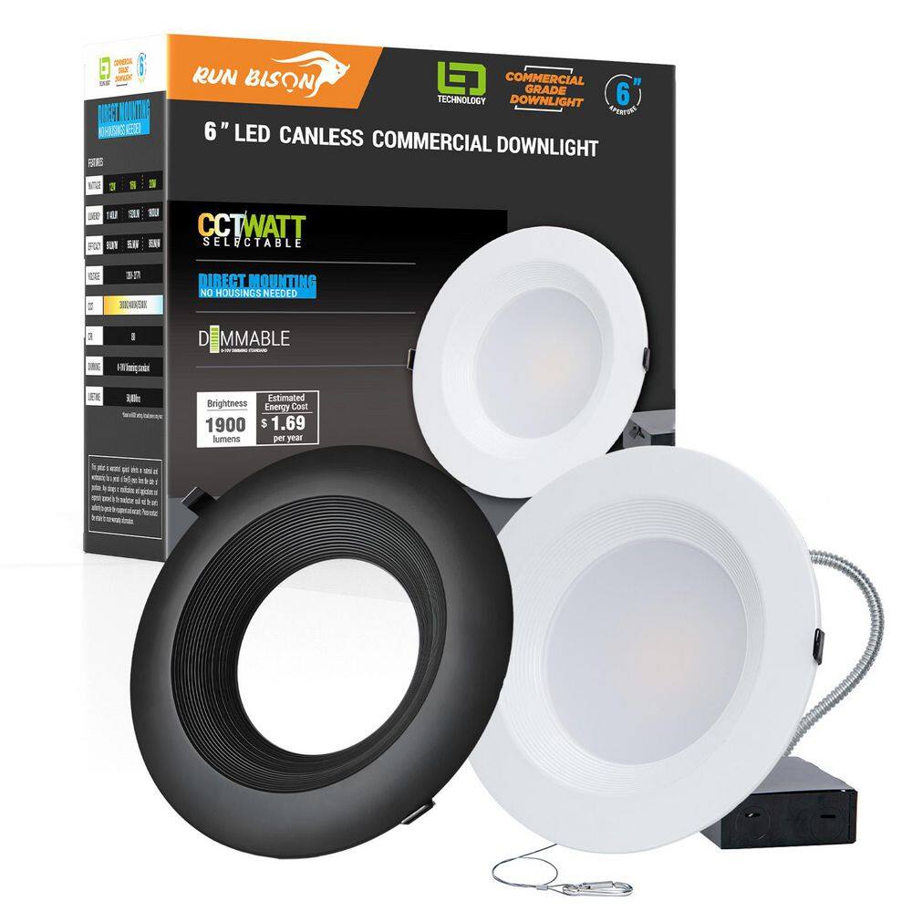 RUN BISON 6 in. CCT and Wattage Selectable New Construction or Remodel ...