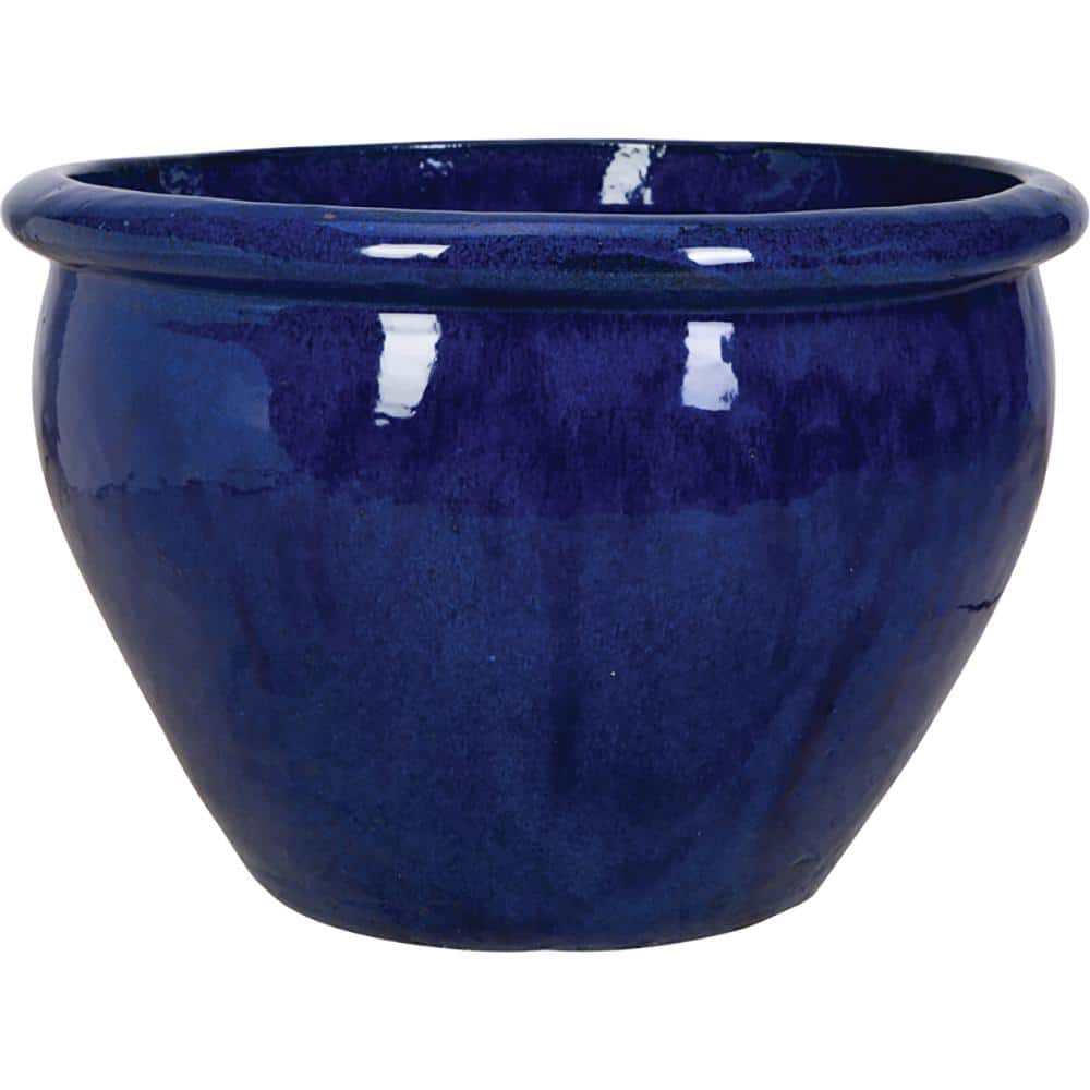 16 in. Falling Blue Ceramic Tubb Planter GGC-299C-FB - The Home Depot