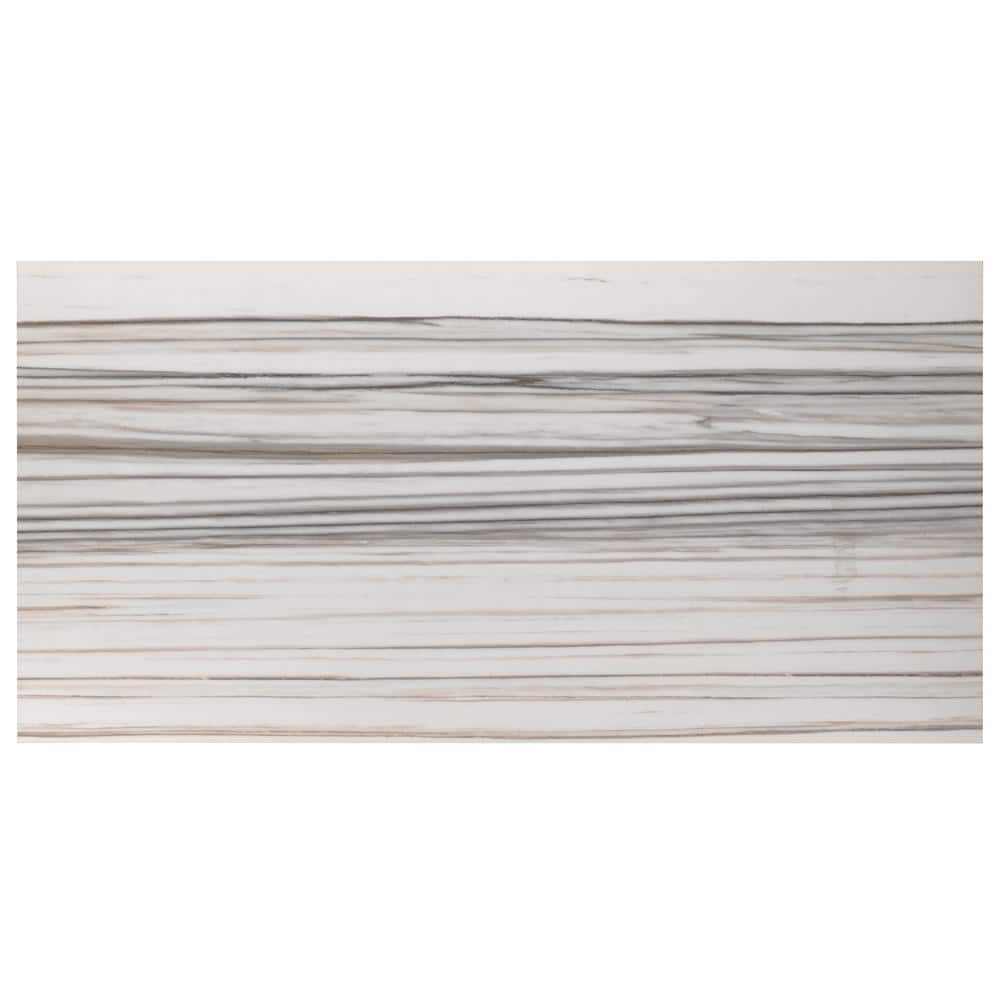 Ivy Hill Tile Imperia Zebrino Brown 8 in. x 0.25 in. Marble Look Satin ...