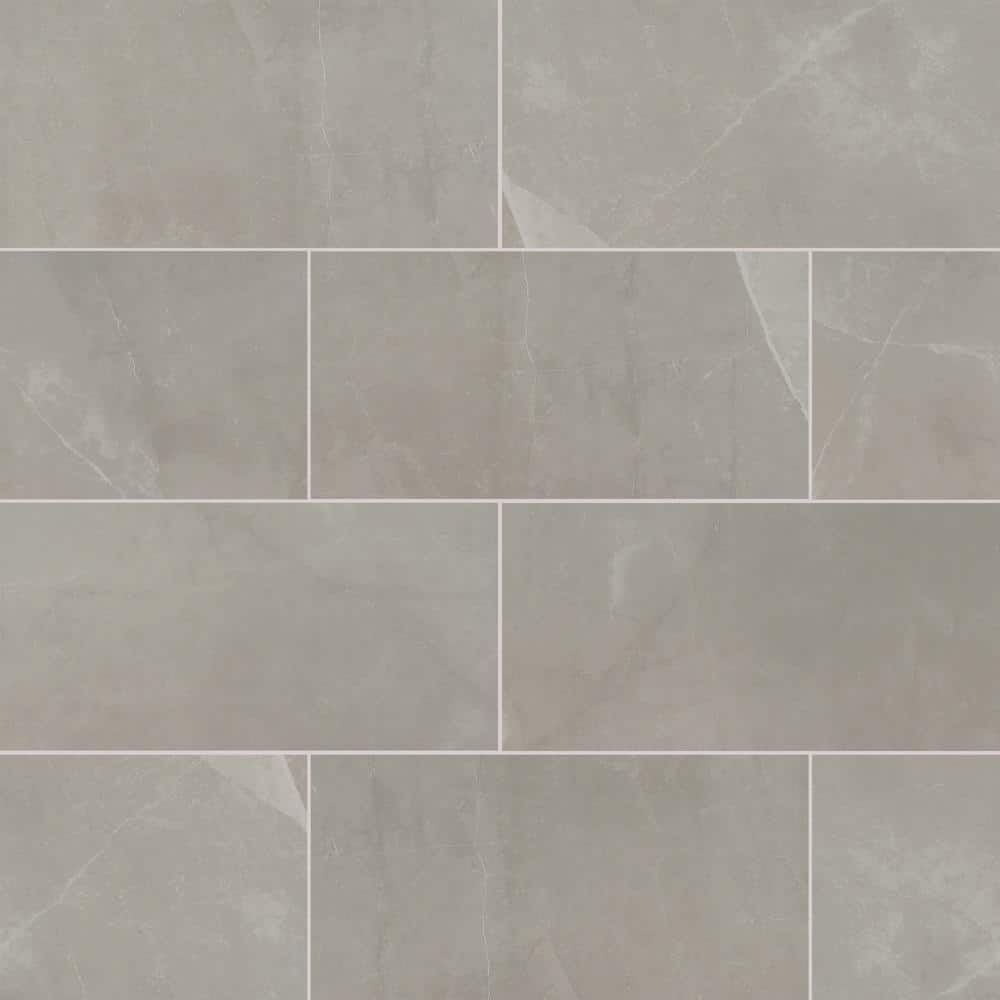 MSI Sande Grey 12 in. x 24 in. Polished Porcelain Floor and Wall Tile ...