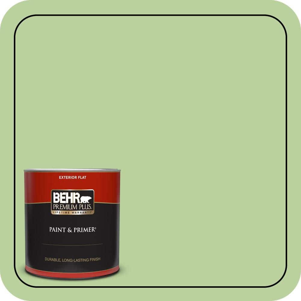 BEHR PREMIUM PLUS 1 qt. #P380-4 Four Leaf Clover Flat Exterior Paint ...