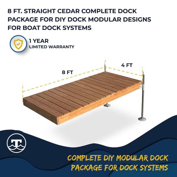 Diy Boat Dock Plans Tommy Docks 8 Ft. Straight Cedar Complete Dock