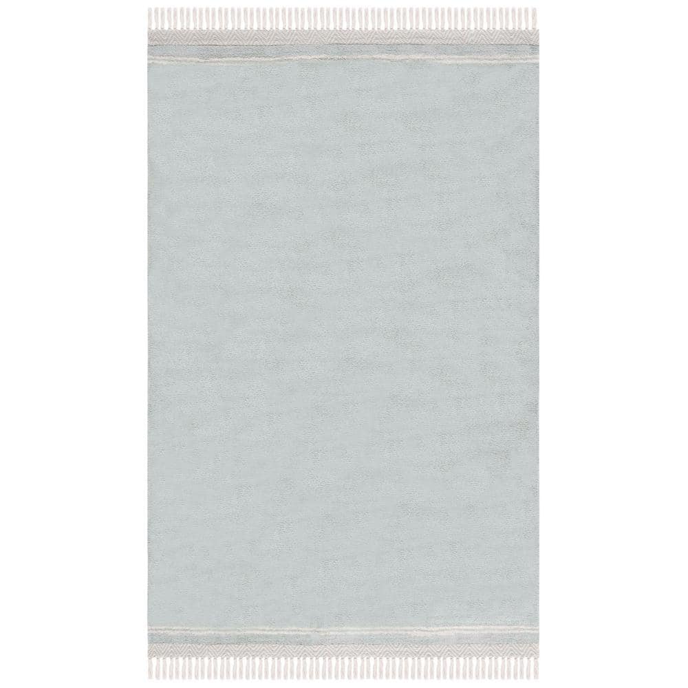 SAFAVIEH Easy Care Light Blue/Ivory 5 ft. x 8 ft. Machine Washable ...