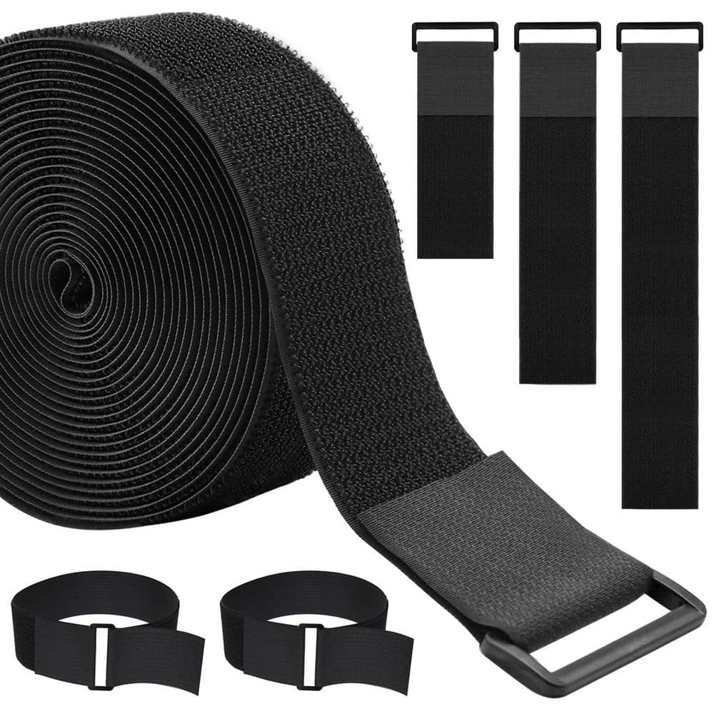 Lukyamzn 1.5 in. x 16 ft. UV Resistant Nylon Cable Zip Tie Black 20 ...