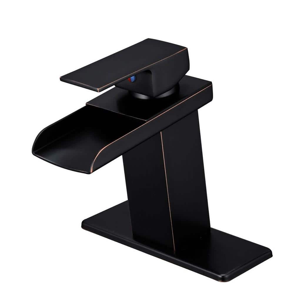 Fapully Waterfall Single Hole Single-Handle Vanity Sink Bathroom Faucet ...